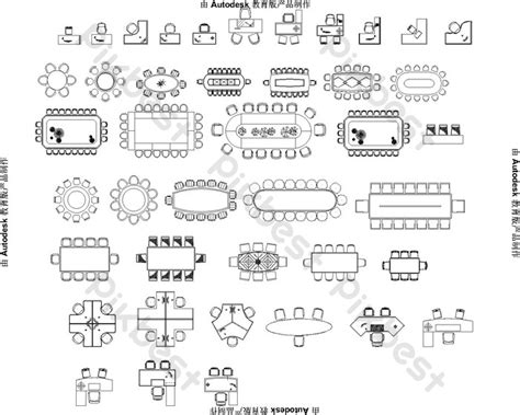 ภาพแผนโต๊ะประชุม Cad เทมเพลต แบบ Dwg ดาวน์โหลดฟรี Pikbest
