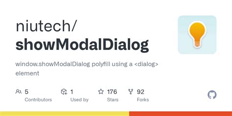 github niutech showmodaldialog window showmodaldialog polyfill using