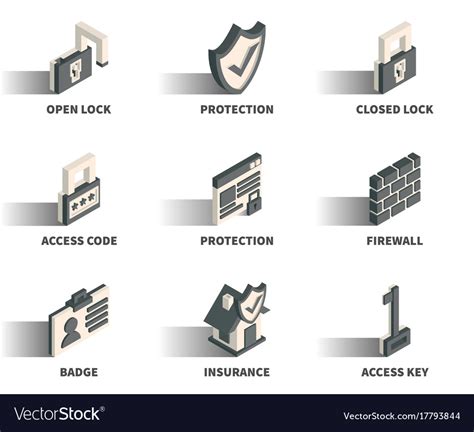 Isometric D Web Icon Set Royalty Free Vector Image