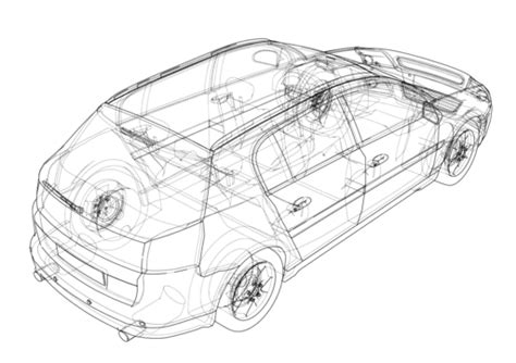 Concept Car Vector Rendering Of D Vehicle Draw Wire Frame Vector Vehicle Draw Wire Frame PNG