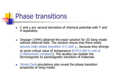 Ppt Monte Carlo Simulation Of Ising Model And Phase Transition