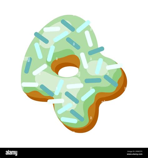 Number 4 In Donut Font Vector Illustration Stock Vector Image And Art Alamy