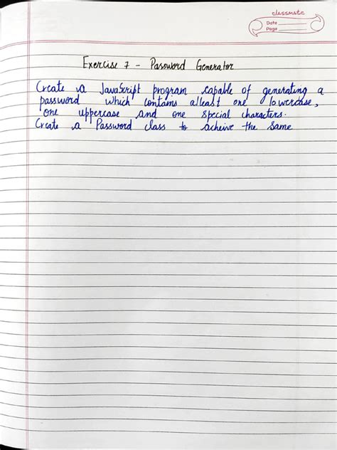 Exercise 7 Password Generator Pdf