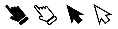 Vector Icons Featuring Index Finger And Mouse Cursor For Mouse Pointer Options Vector Choose
