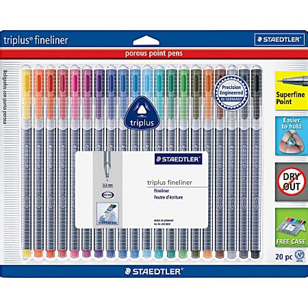 Staedtler Triplus Fineliner Porous Point Pens Fine Point 0 3 Mm Gray Barrel Assorted Ink Colors