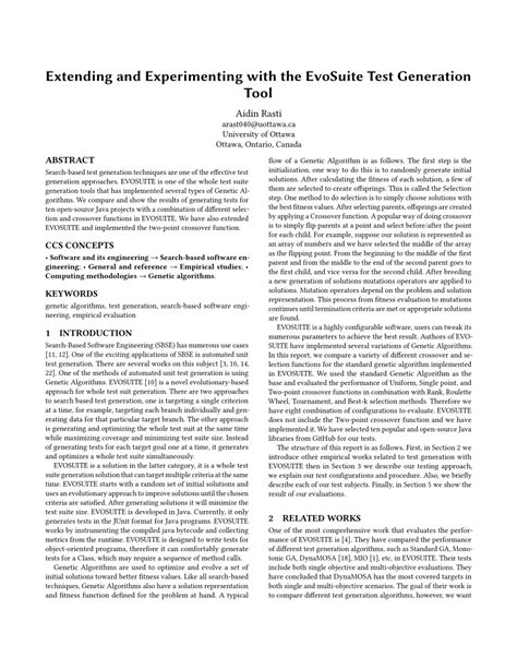 Pdf Extending And Experimenting With The Evosuite Test Generation Tool