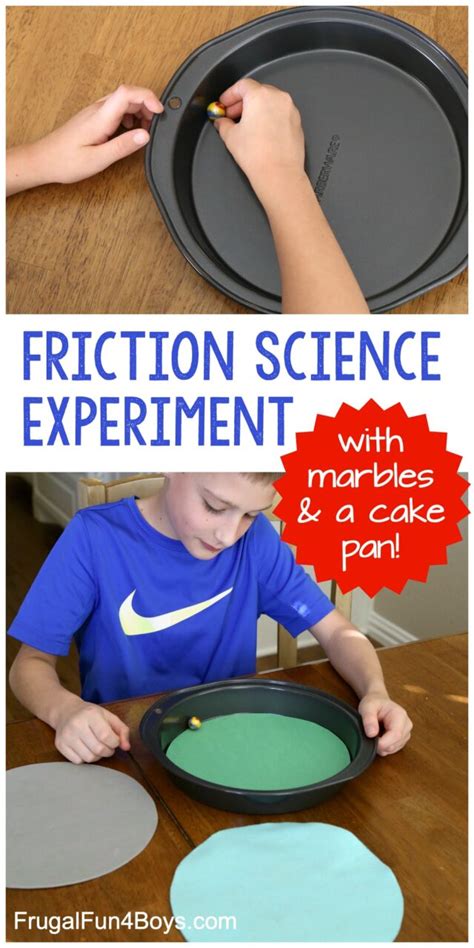 Friction Science Experiment With Marbles And A Cake Pan Frugal Fun