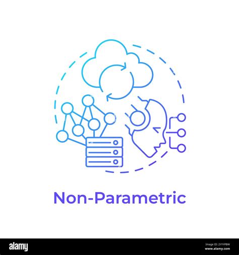 non parametric memory blue gradient concept icon stock vector image