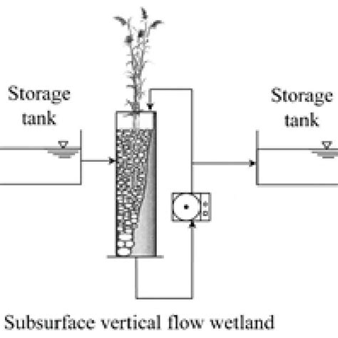 Flow Diagramme Of The Lab Scale Subsurface Vertical Flow Wetland System Download Scientific
