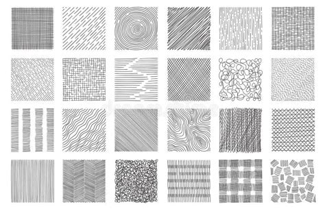 Hand Drawn Hatching Hatched Squaresdrawing Technic Geometric Shapes