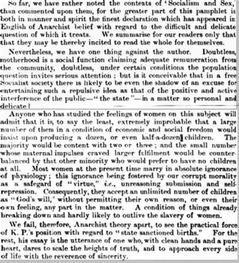 A Review Of “socialism And Sex” Karl Pearson 1887 In Freedom Newspaper Isnt Anything