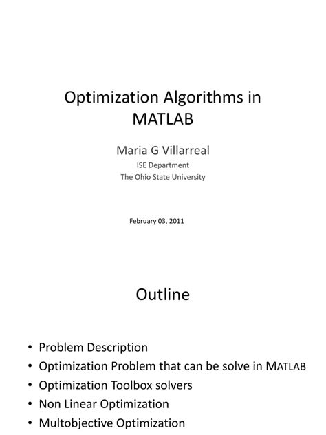 Matlab Optimization Algorithms Guide Pdf Mathematical Optimization Algorithms And Data