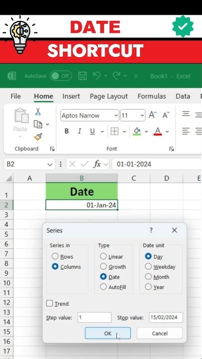 How To Generate Date In Excel 🔥👈shorts Youtube
