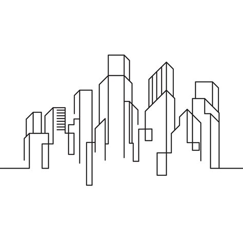 City Building Line Art Vector Illustration Template 12968059 Vector Art