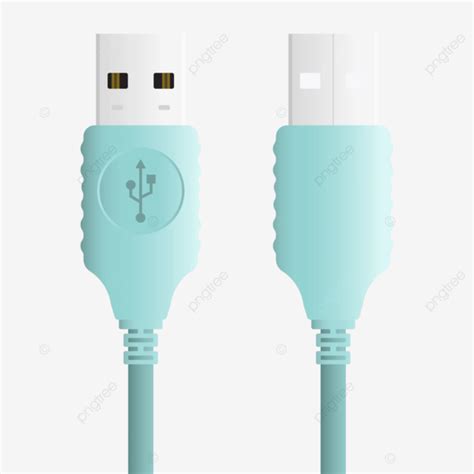 Blue Usb Cable From Back And Front View Vector Usb Cable Usb Hubs Usb PNG And Vector With