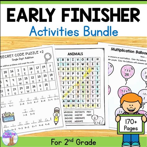 Early Finisher Activities 2nd Grade Fast Finisher Worksheets Bundle