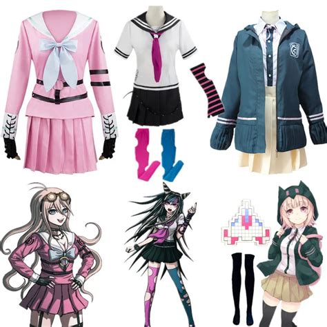 2022 Anime Danganronpa 나나미 치아키 코스프레 의상 이ki 미오다 미우 이루마 드레스 유니폼 재킷 선원 스커트