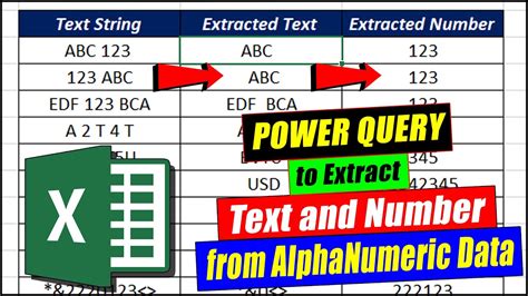 Power Query To Extract Number And Text From Alphanumeric Data Youtube