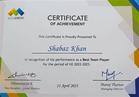 Shabaz Khan On Linkedin Bestperformer Gratitude Continuousgrowth