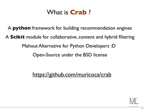 Introduction To Crab Python Framework For Building Recommender Systems PDF