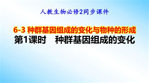 [生物]人教2019生物必修2同步课件：6 3 第1课时 种群基因组成的变化 共54张ppt 课件下载预览 二一课件通