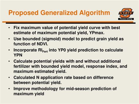 Ppt Generalized Algorithm For Variable Rate Nitrogen Application On