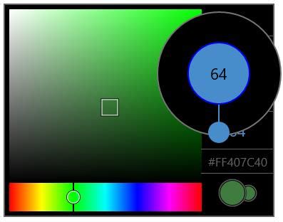 Adjusting Color Values In UWP Color Picker Control Syncfusion