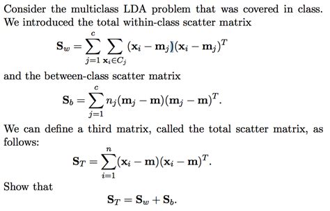 Consider The Multiclass Lda Problem That Was Covered