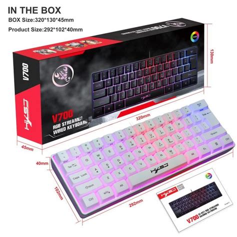 【worth Buy】 Hxsj V700 61 Keys Gaming Rgb Keyboard For Gamers Usb Backlight Keyboard With