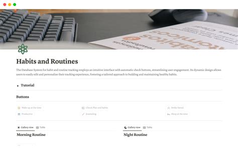 habits and routines notion template