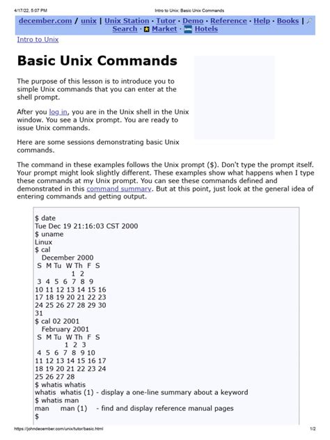 Basic Unix Commands Pdf Unix Command Line Interface