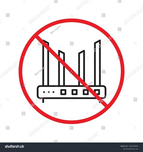 Forbidden Router Icon Warning Caution Attention Stock Vector Royalty