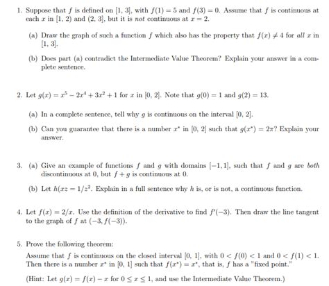 Solved 1 Suppose That F Is Defined On [1 3] With F 1 5