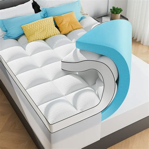 Queen Size Dual Layer 4 Inch Memory Foam Mattress Topper 2 Inch Gel