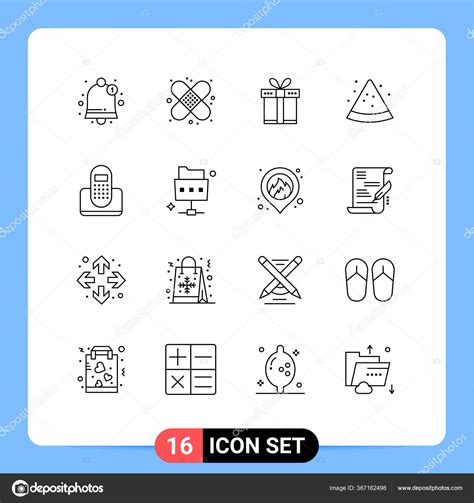 Modern Set Outlines Symbols Device Communication Box Call Slice Editable Stock Vector By