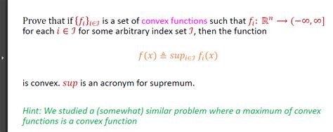 solved prove that if {fi}iej is a set of convex functions