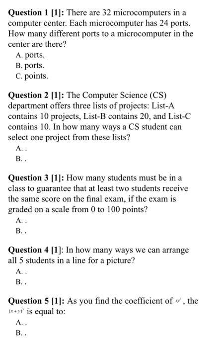 Solved Question 1 1 There Are 32 Microcomputers In A Chegg Com