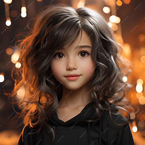 Premium Ai Image Young Girl With Cute Hair In The Style Of Realistic