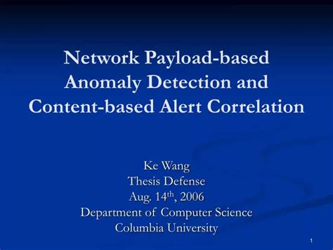 Ppt Network Payload Based Anomaly Detection And Content Based Alert