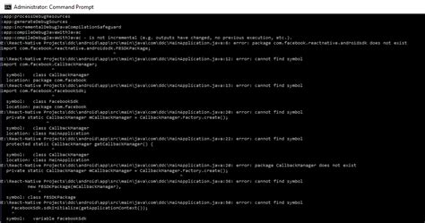 React Native Fbsdk Error Package Facebook Reactnative Androidsdk Does Not Exist Stack