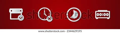 Set Calendar Check Mark Clock Delete Stock Vector Royalty Free 2344629195 Shutterstock