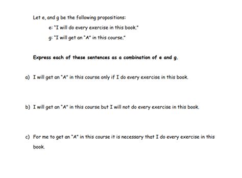 Solved Let E And G Be The Following Propositions E I Chegg Com