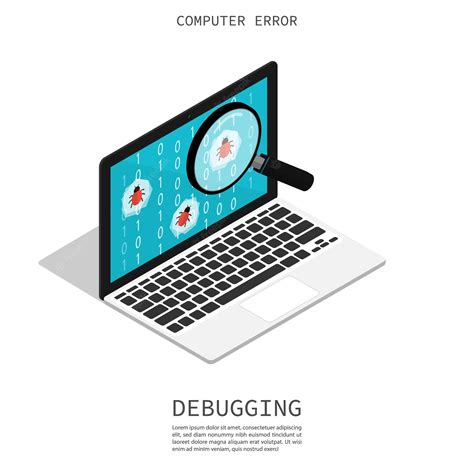 Premium Vector Isometric Computer Bug Error Notification Popup