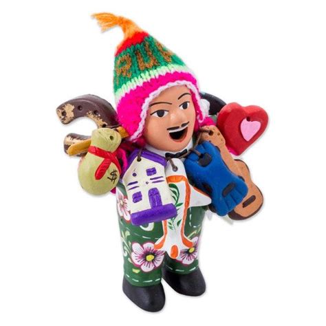 Jolly Ekeko Ceramic Figurine Peru Contemporary Wall Sculptures By Novica Houzz