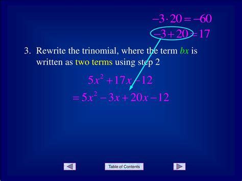 PPT Factoring Trinomials A 1 Ac Method PowerPoint Presentation ID 766494