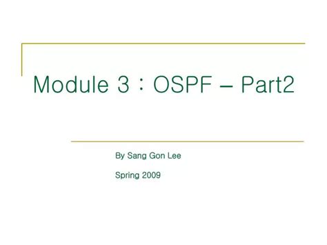 PPT Module OSPF Part PowerPoint Presentation Free Download ID