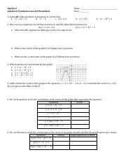 Master Quadratic Functions Equations Graphs Analysis Course Hero