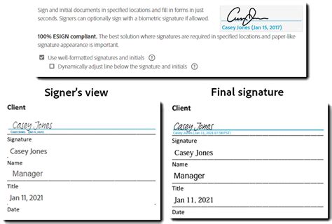 Customize The E Signature Field To Hide The Name And Date Below The Signature Line