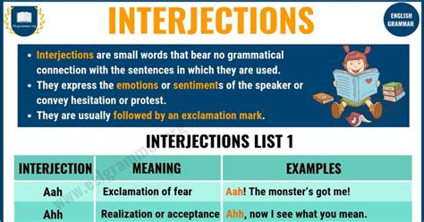 Interjection Definition List Of Interjections Examples ESL Grammar