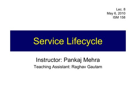 Lecture Service Lifecycle